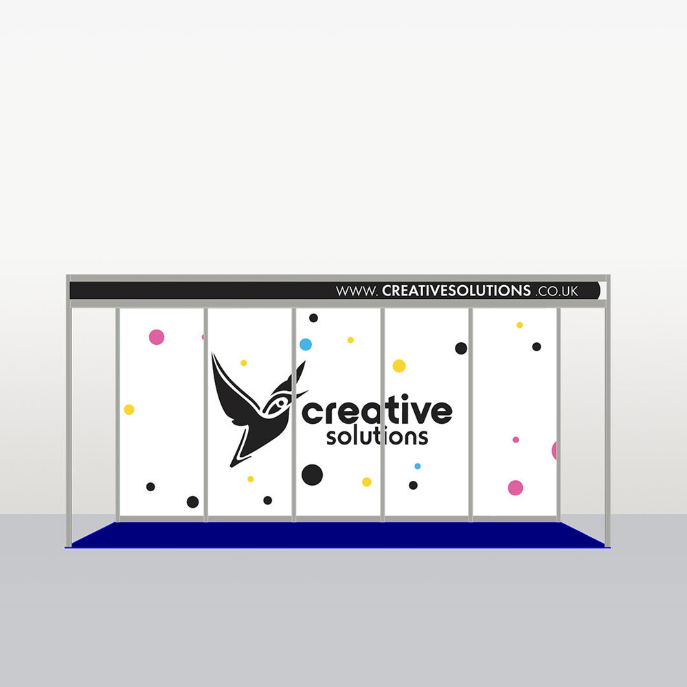 5m x 3m Premium Seamless Shell Scheme Graphics - Back Wall Only