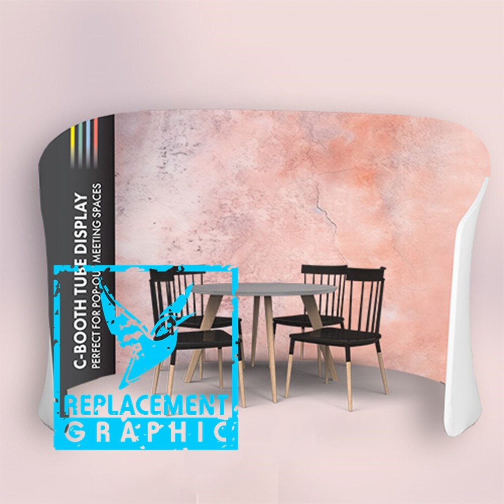 Fabric C-Shaped Meeting Pod / Display Booth Replacement Graphic