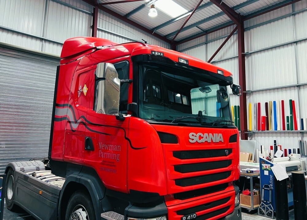 Scania Truck Cab Graphics for Newman Farming