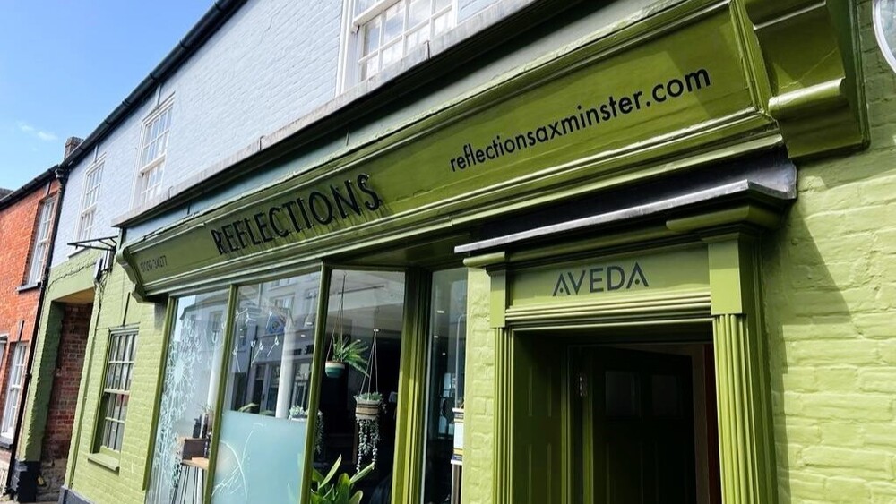 Shop Front Fascia Vinyl Decals for Reflections Axminster