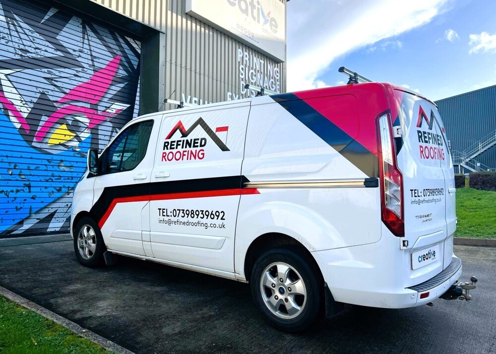 Van Branding Graphics for Refined Roofing