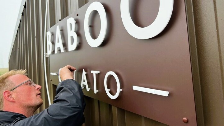 Custom Cladding Mounted Stand-Off Lettering Signage for Baboo Gelato