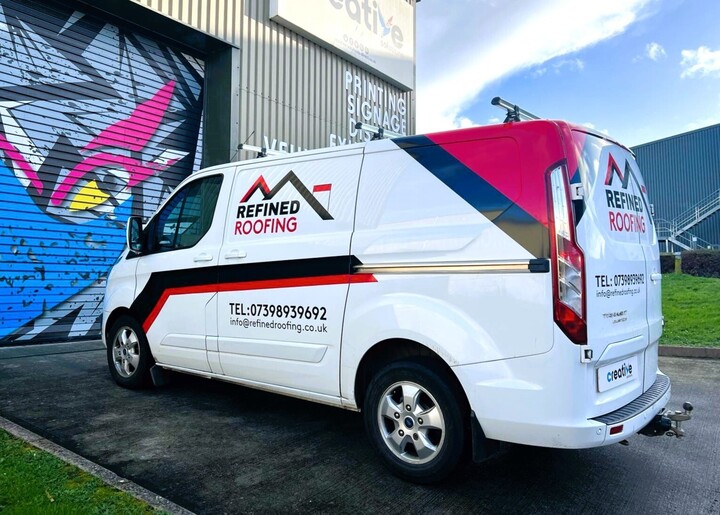Van Branding Graphics for Refined Roofing