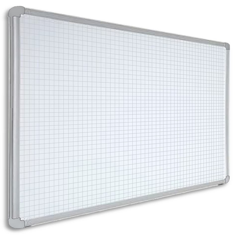 Non-Magnetic Framed Whiteboard with Lines or Grids